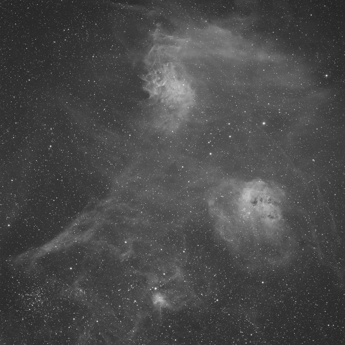 IC405, IC410, IC417 in H-Alpha